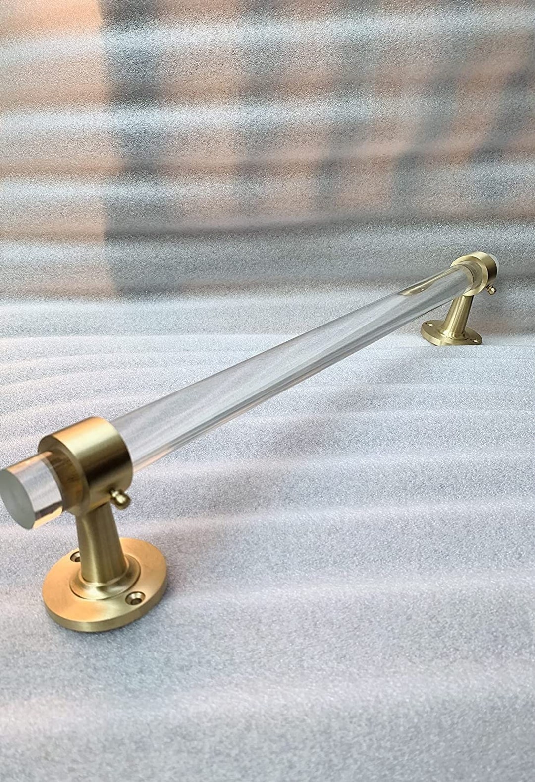 Lucite Towel Bar, Brushed Brass Towel Bar for Bathroom & Kitchen ...
