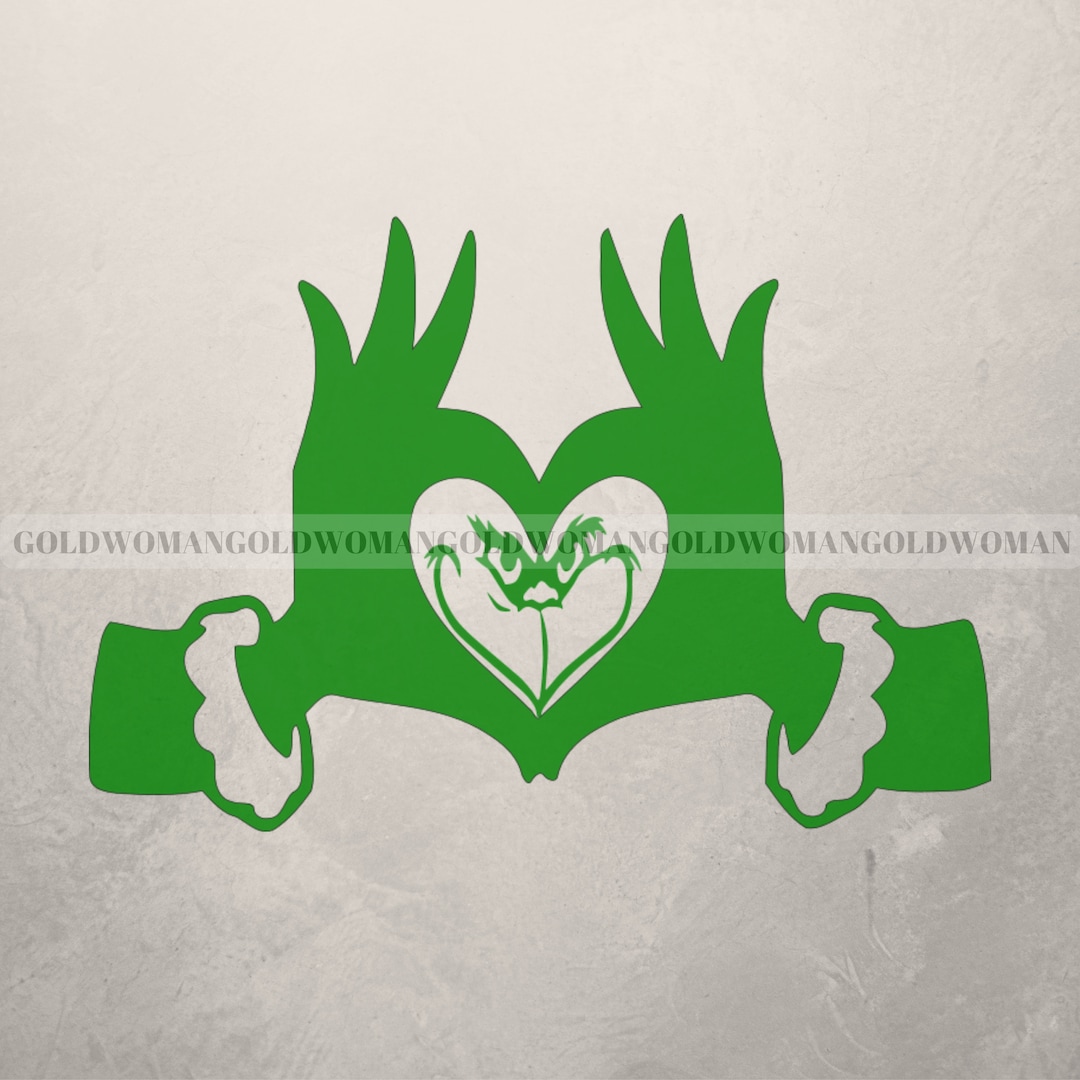Grinch corazón mano svg, Grinch cara svg archivos de corte para Cricut ...