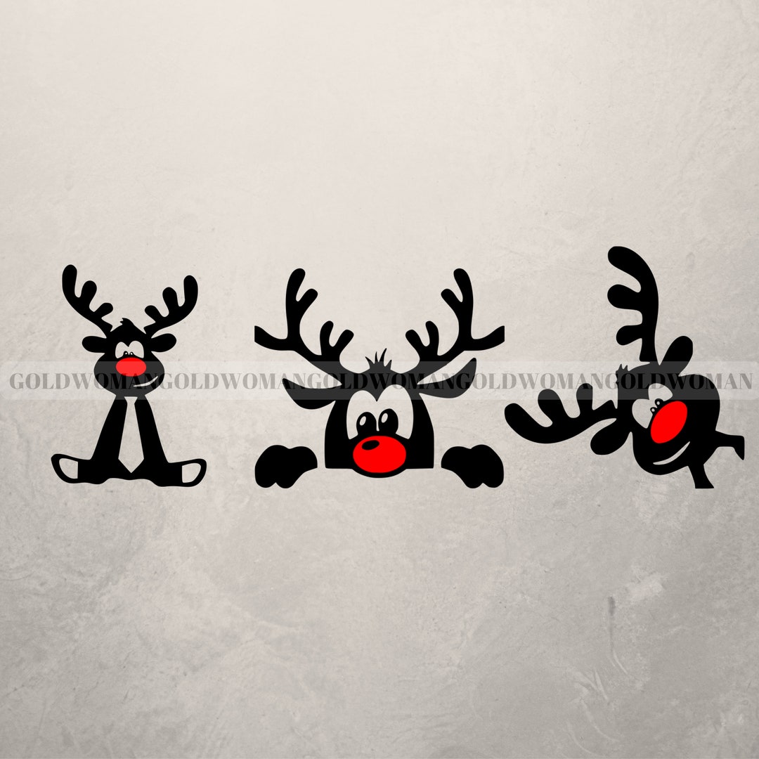 Red Nosed Reindeer Horns Svg Cut Files for Cricutchristmas - Etsy Canada