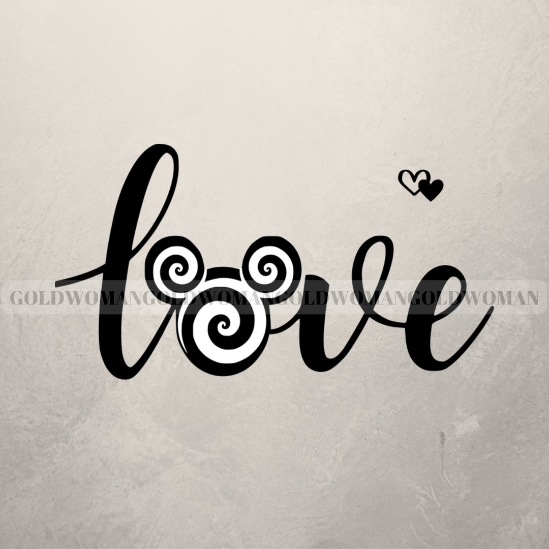 Love Svg Mickey Mouse Love Svg Cut Files for Cricut - Etsy