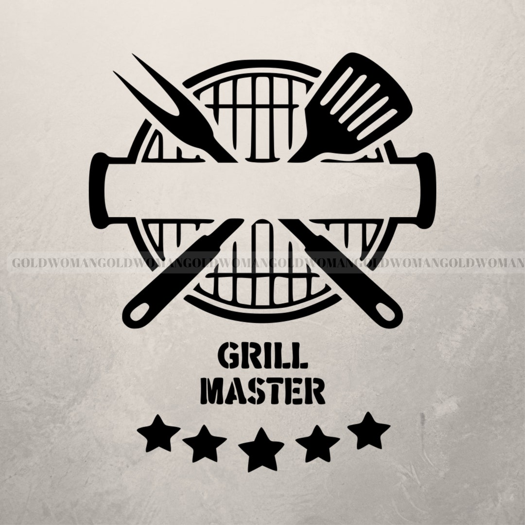 Grill Master Svg, BBQ Svg Cut Files, Grill Master Split Name Frame Svg ...