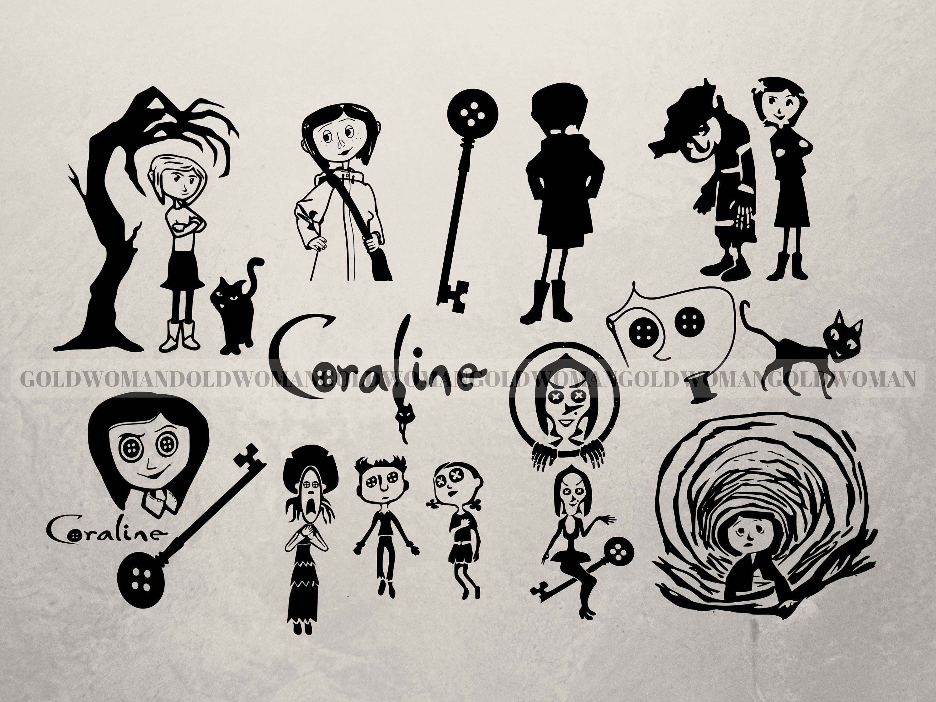 Coraline Svg Bundle, Coraline Face Svg Bundle, Coraline Ghost Children ...
