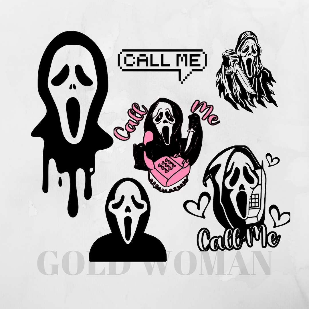Ghostface Calling SVG Bundle Cut File,call Me Svg, Scream Svg Cricut ...