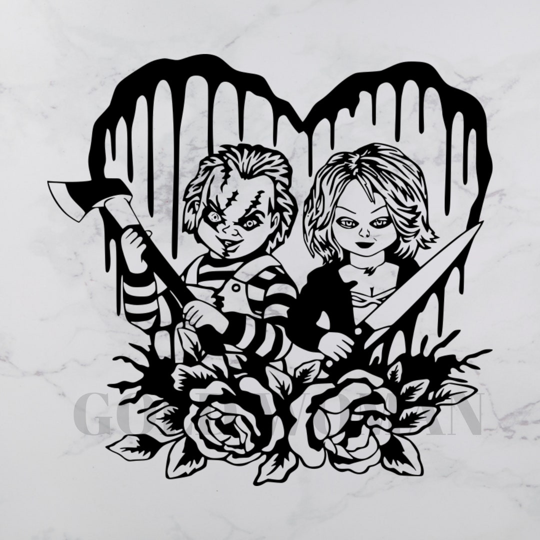 Chucky and Tiffany Svg,halloween Svg, Chucky Bride Svg,chucky Vector ...