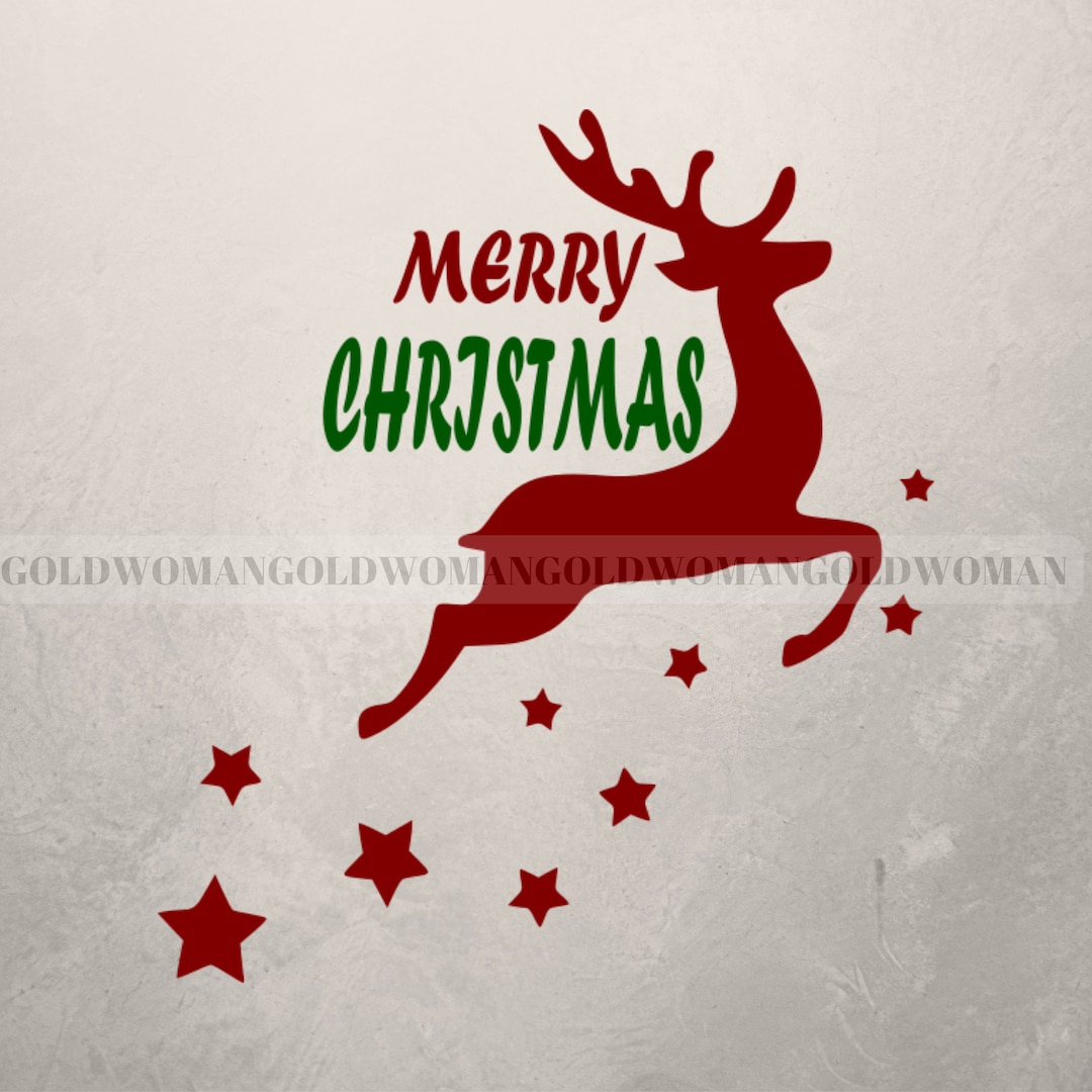 Merry Christmas Svg Reindeer Svg Christmas Reindeer SVG - Etsy