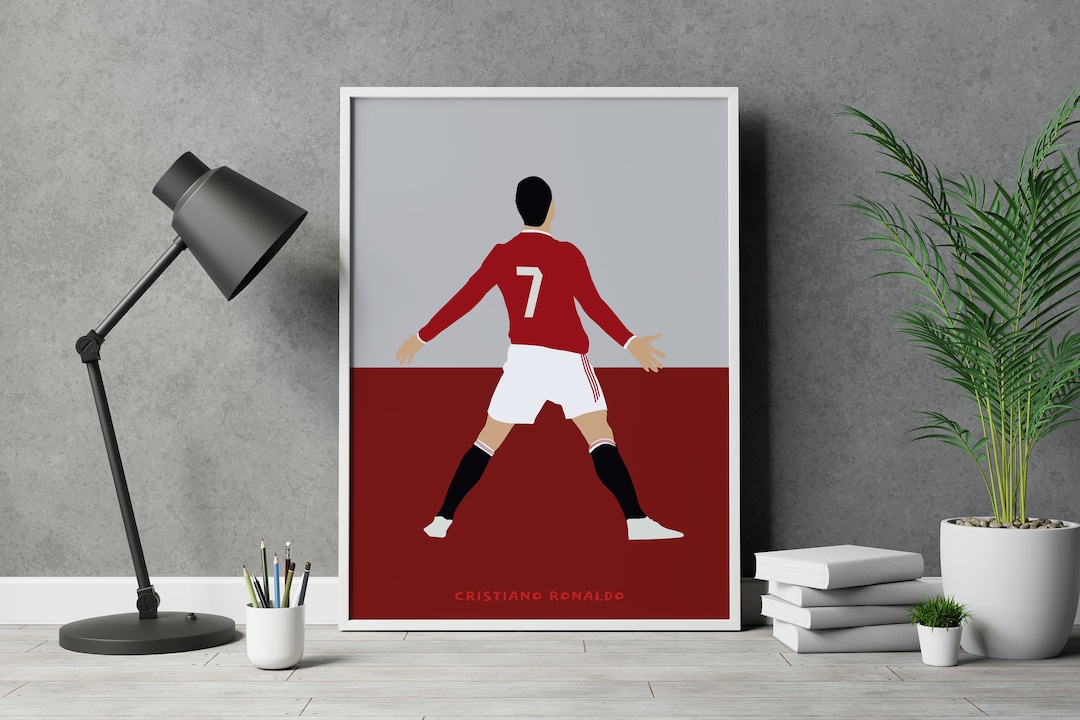 Cristiano Ronaldo Siuuu CR7 ZIEGE Manchester United Fußball Poster ...