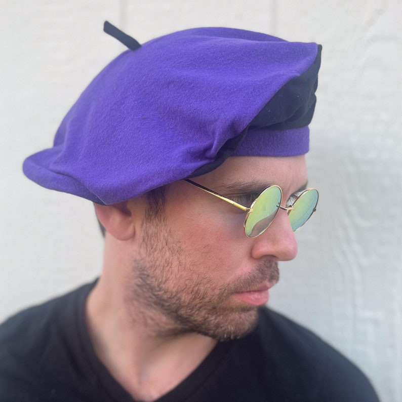Purple Top Beret 100% Cotton, Vegan Friendly, Colored Beret, Fashion ...