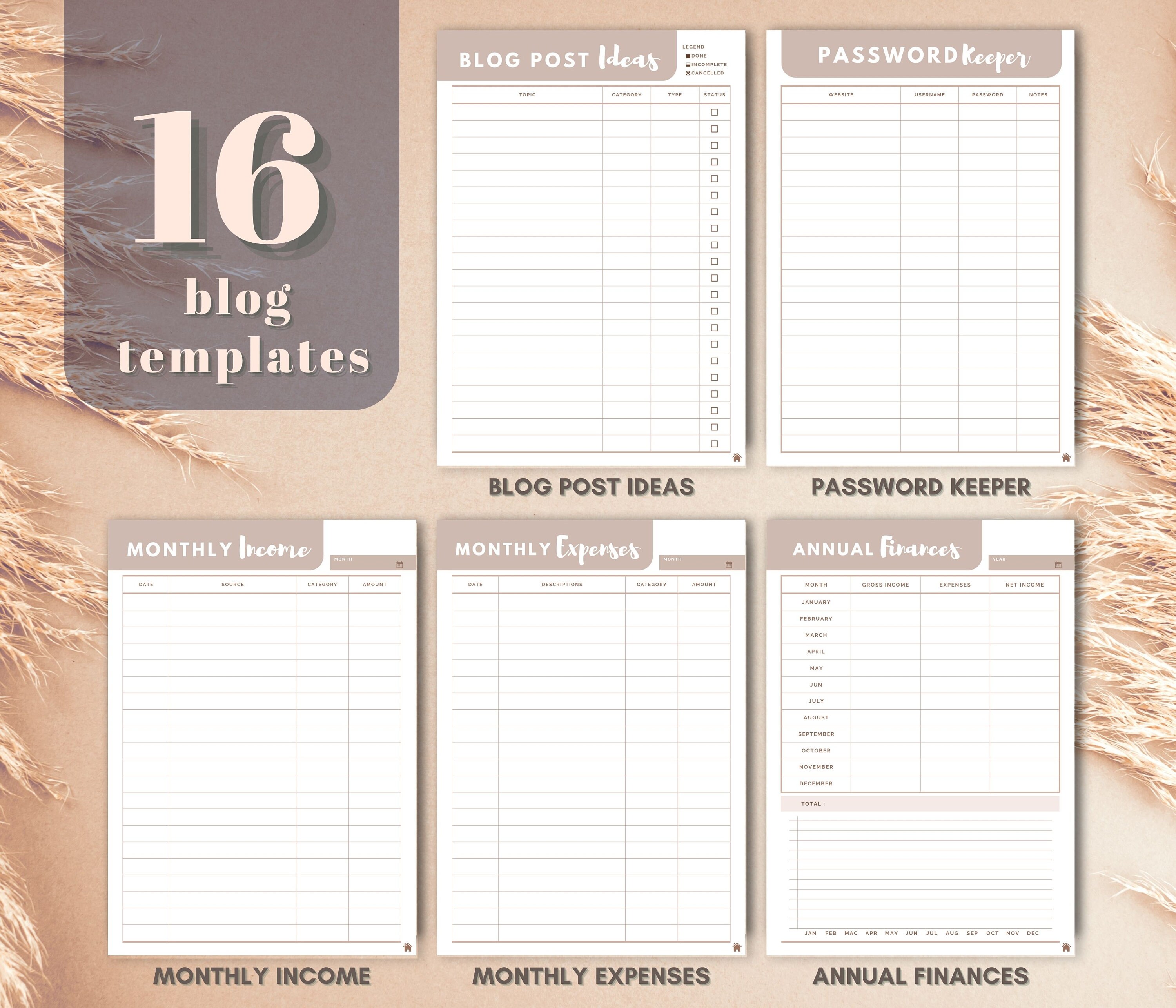 Digital Blog Planner Blogging Planner Blog Post Planner Planner for ...