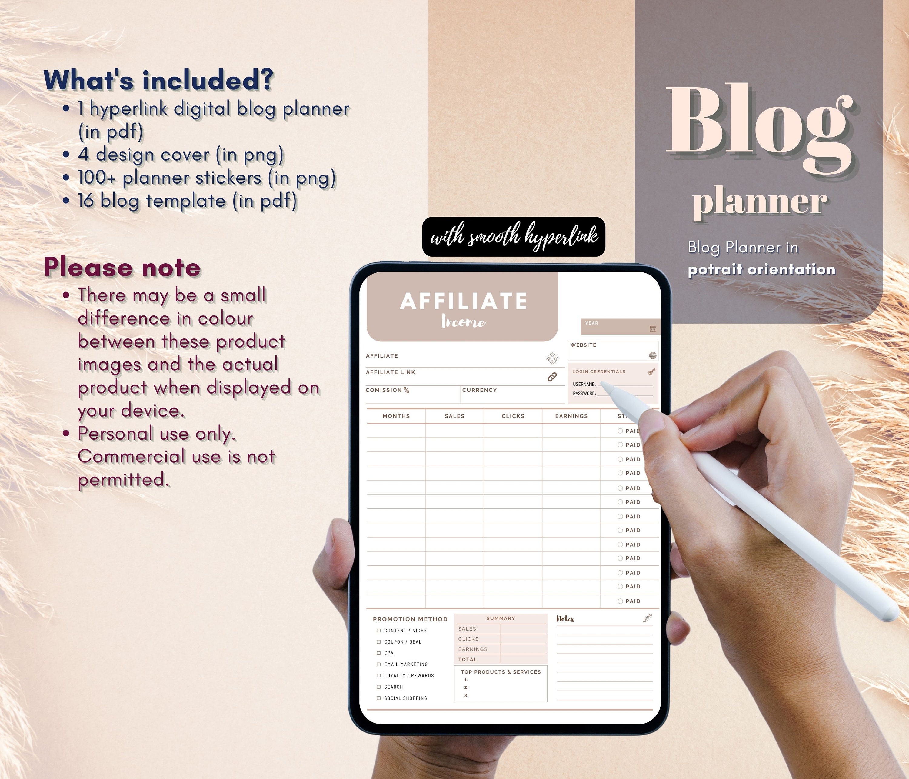 Digital Blog Planner Blogging Planner Blog Post Planner Planner for ...