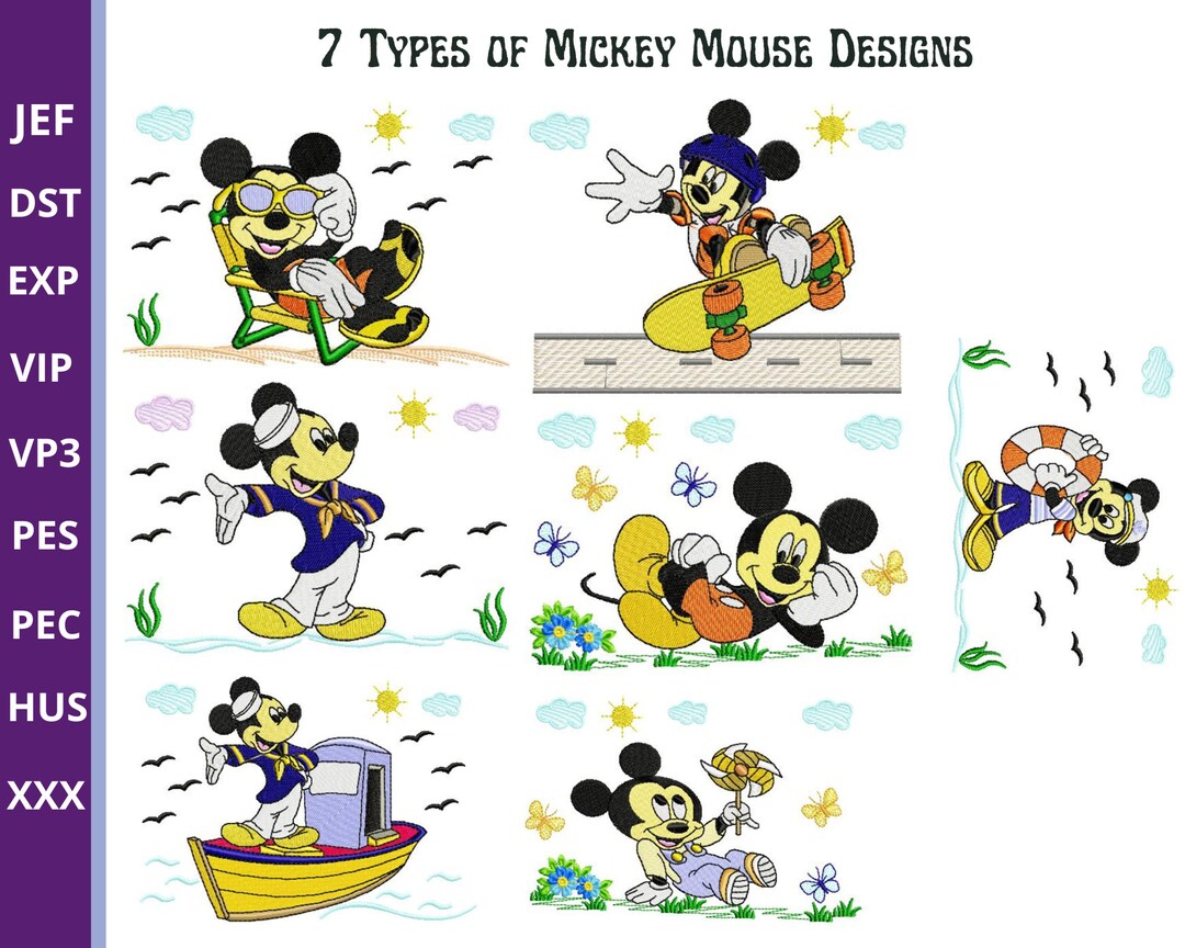 Mickey Mouse Embroidery Designs - 1 Sizes - Instant Download - Etsy