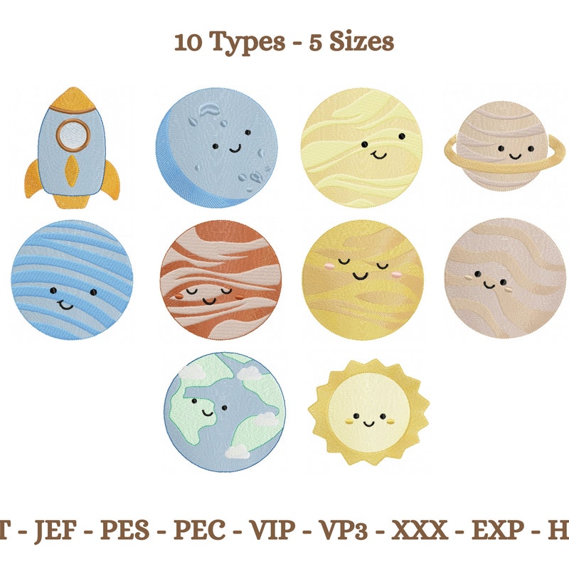 Planet Applique Embroidery Designs - Etsy