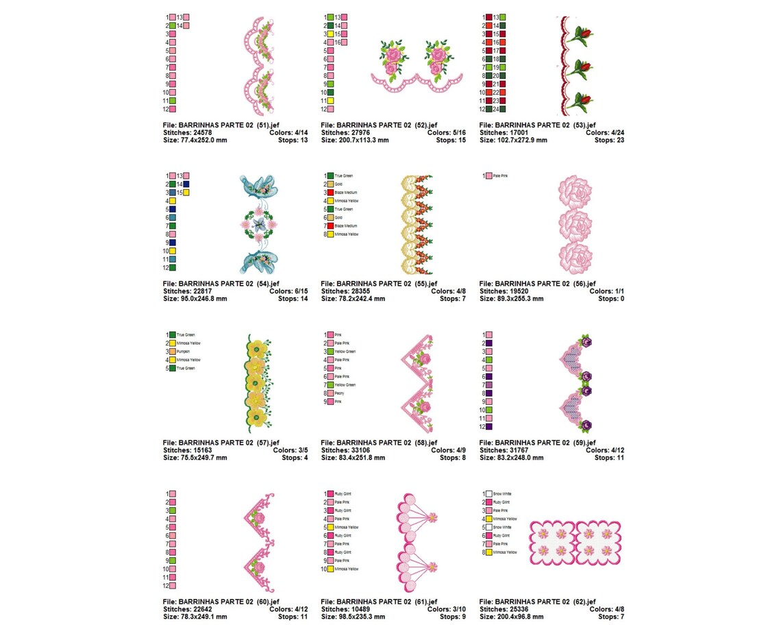 Creative Border Embroidery Design Machine Embroidery Pattern - Etsy