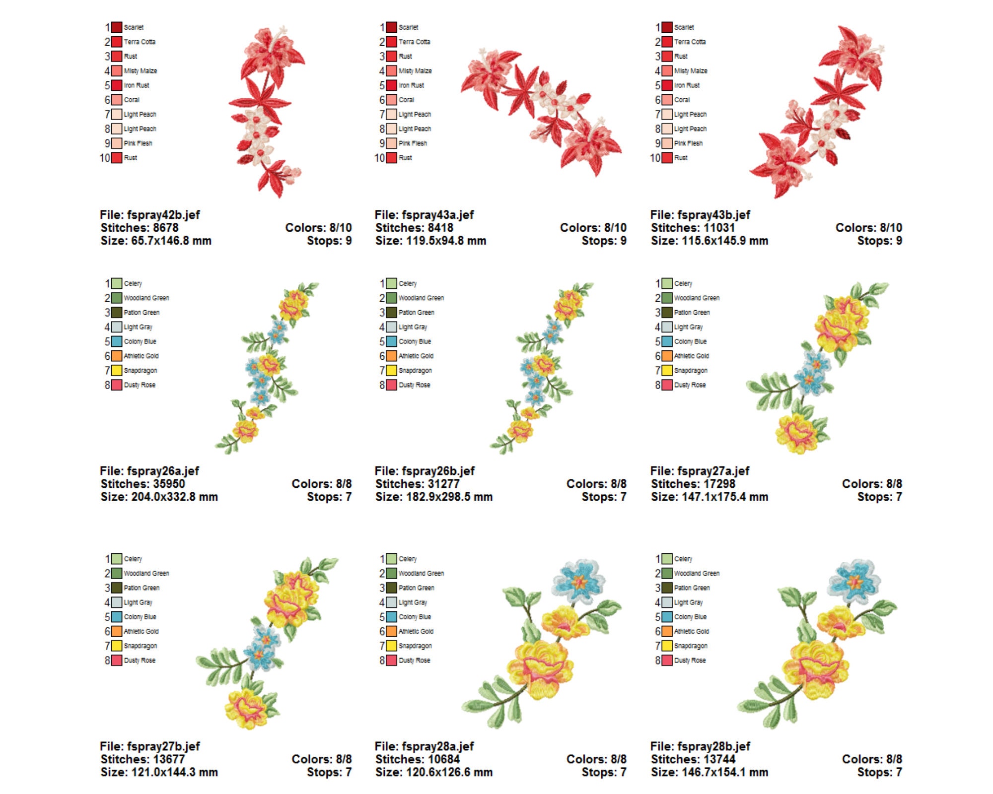36 Flower Embroidery Design Bundle 2 Sizes Instant - Etsy