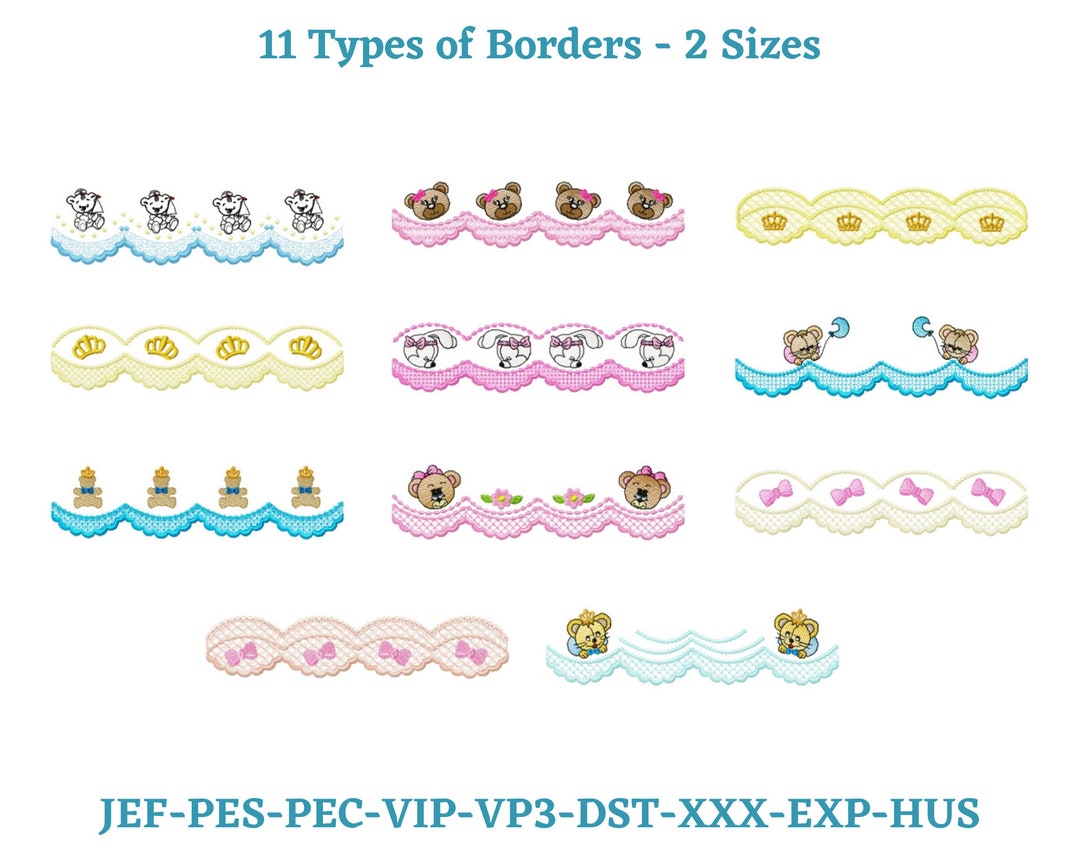 Creative Border Embroidery Designs, Cartoon Border Machine Embroidery ...