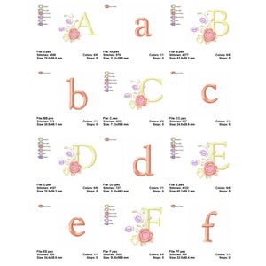 Floral Alphabet Embroidery Design , Flower Font Machine Embroidery ...