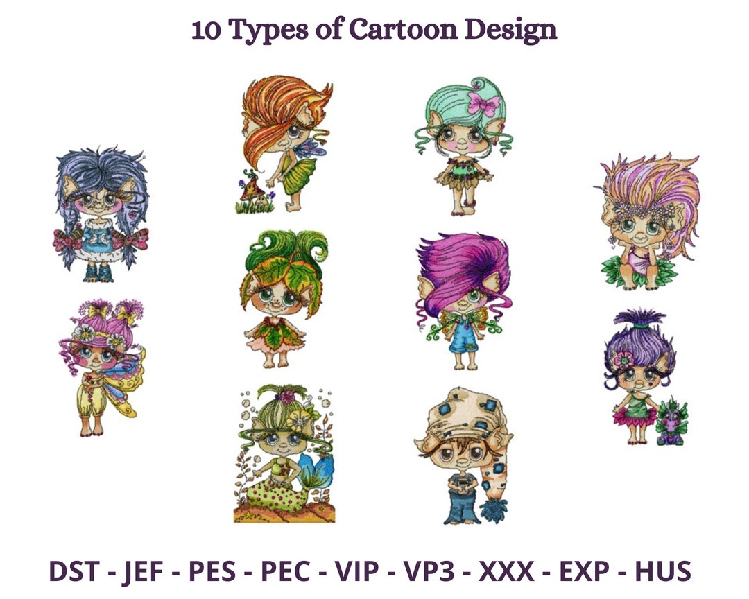 Collection of Ten Unique Cartoon Characters, Each Styled Differently to ...