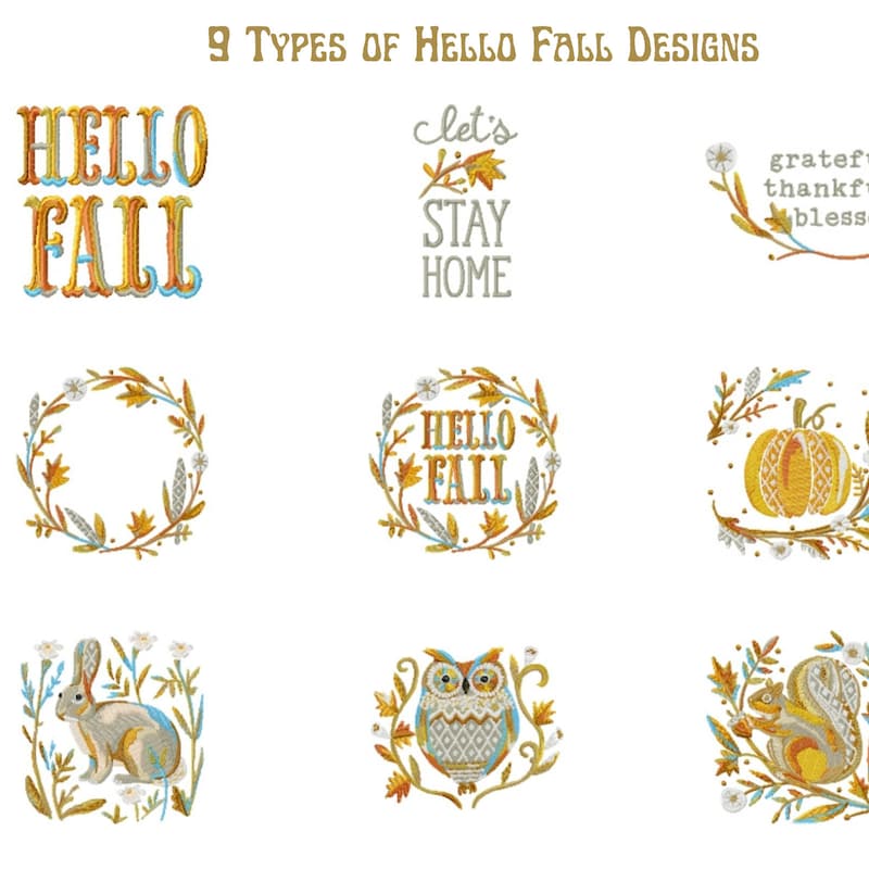 Fall Embroidery - Etsy