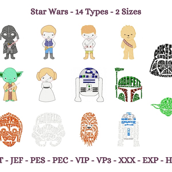Starwars Embroidery Designs - Etsy