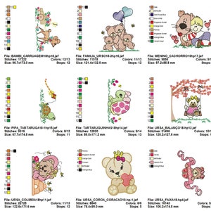 Cartoon Embroidery Design - Machine Embroidery Pattern - 15 Types ...