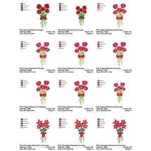 Applique Flower Bookey Machine Embroidery Design - 14 Types - 7 Sizes ...