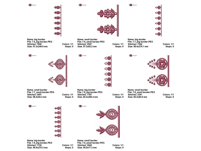 Endless Border Embroidery Designs Set – 2 Sizes (4 Inch & 10 Inch ...