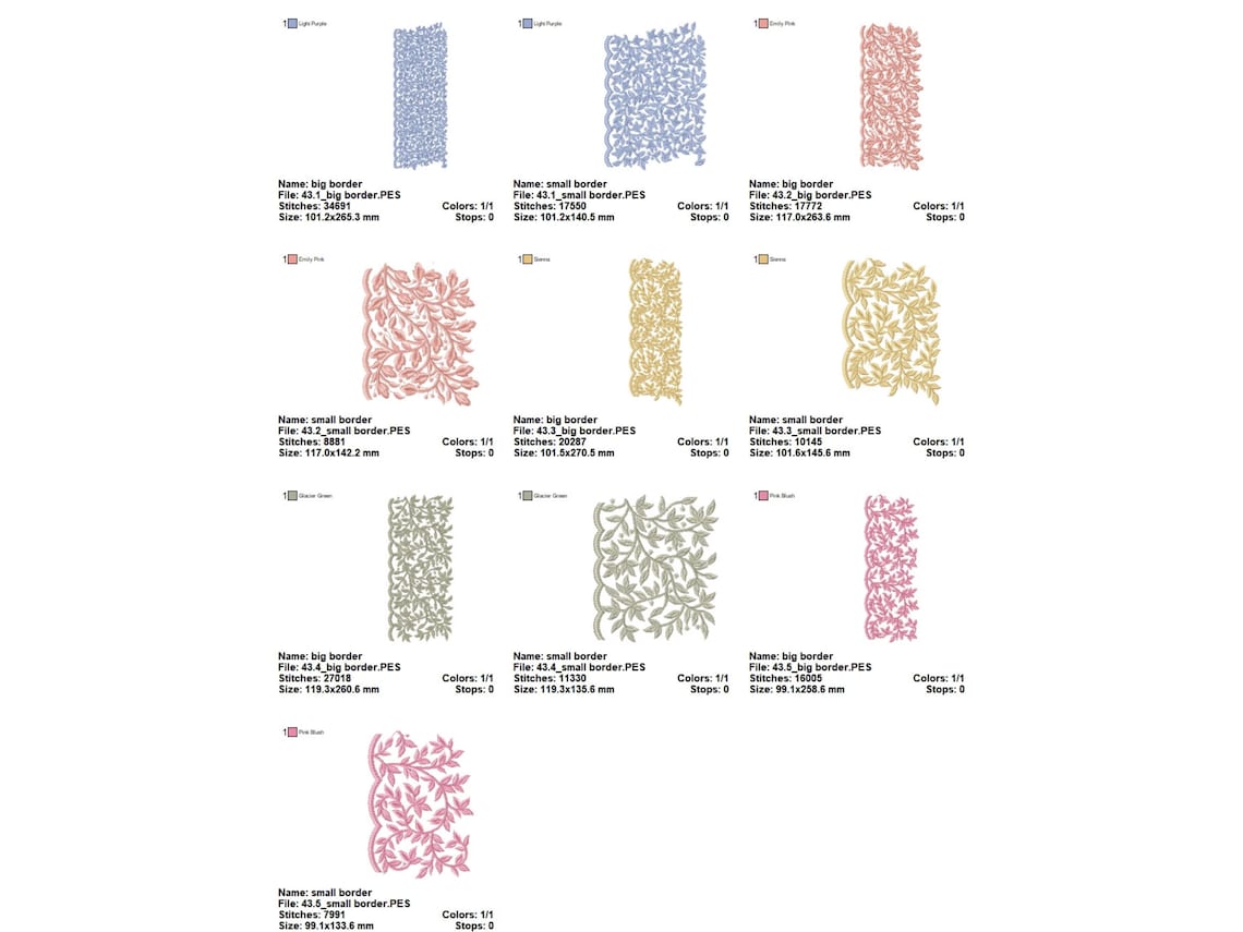 Endless Border Embroidery Designs | 2 Sizes (6" & 10") Machine ...