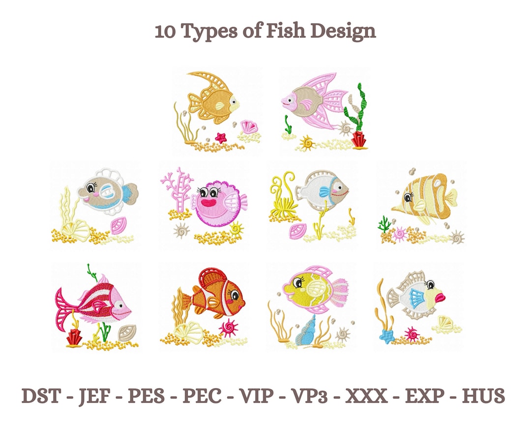 Aquarium Fish Sea Embroidery Designs, Golden Fish Aquarium Machine ...