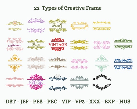 Creative Frame Embroidery Design Machine Embroidery Pattern - Etsy