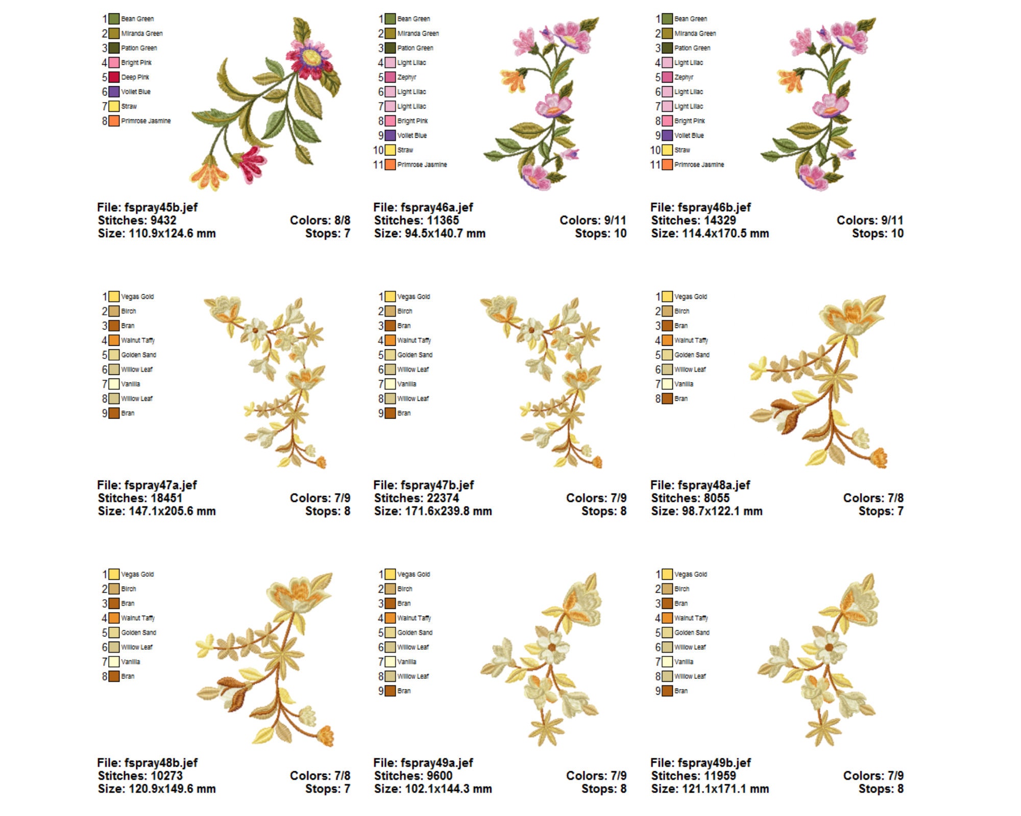 36 Flower Embroidery Design Bundle 2 Sizes Instant | Etsy