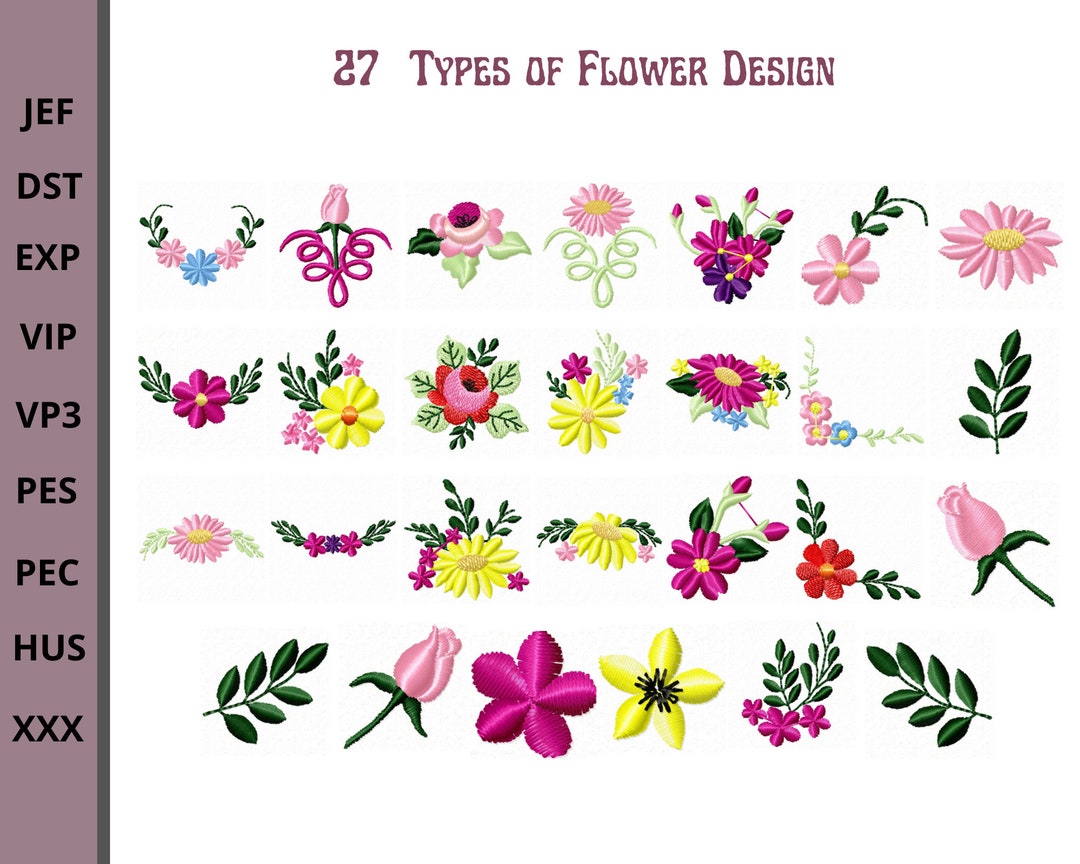 Flowers Embroidery Embroidery Designs , Beautiful Flower With Leaf ...