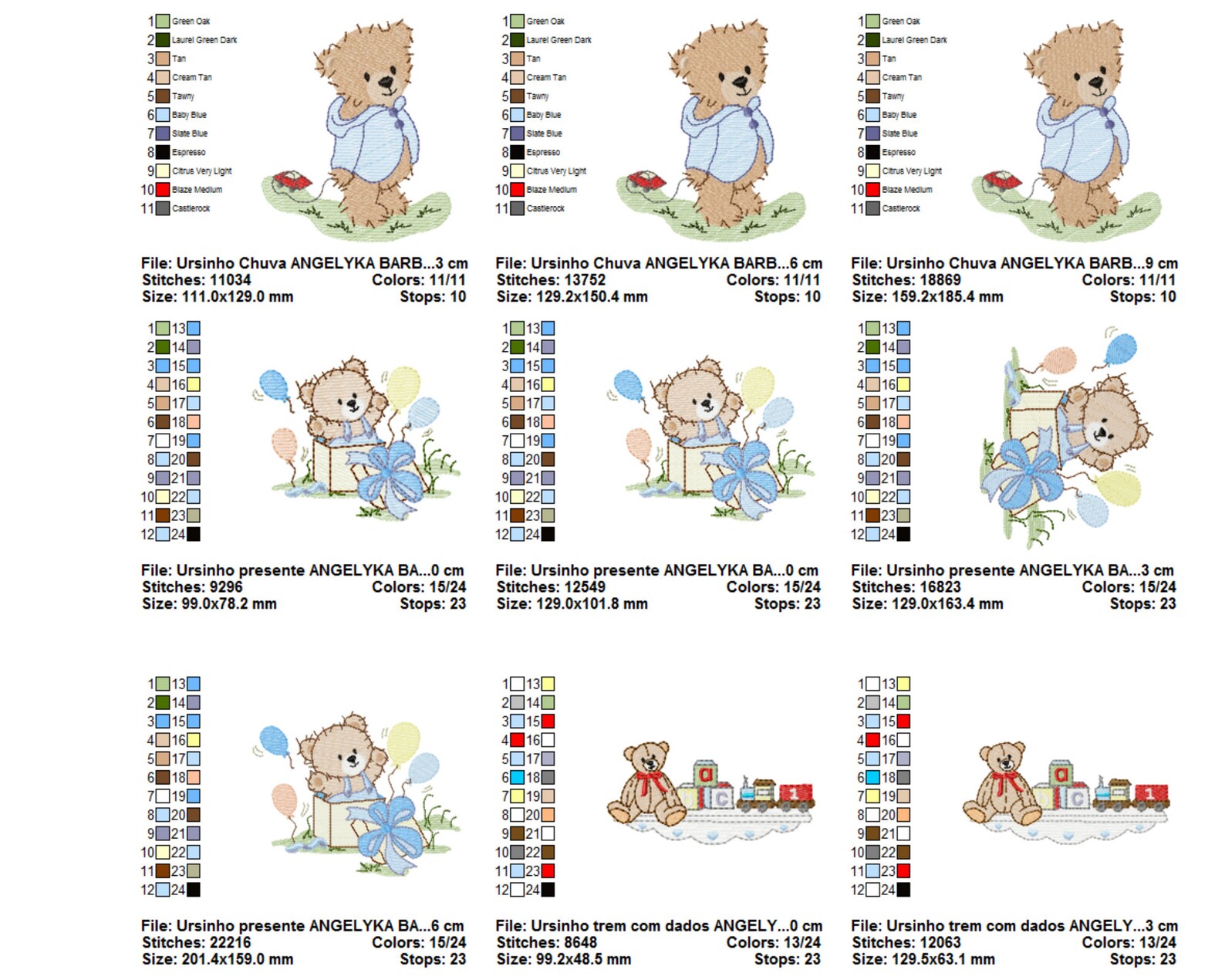 Cute Teddy Embroidery Designs - 4 Sizes - Instant Download - Etsy