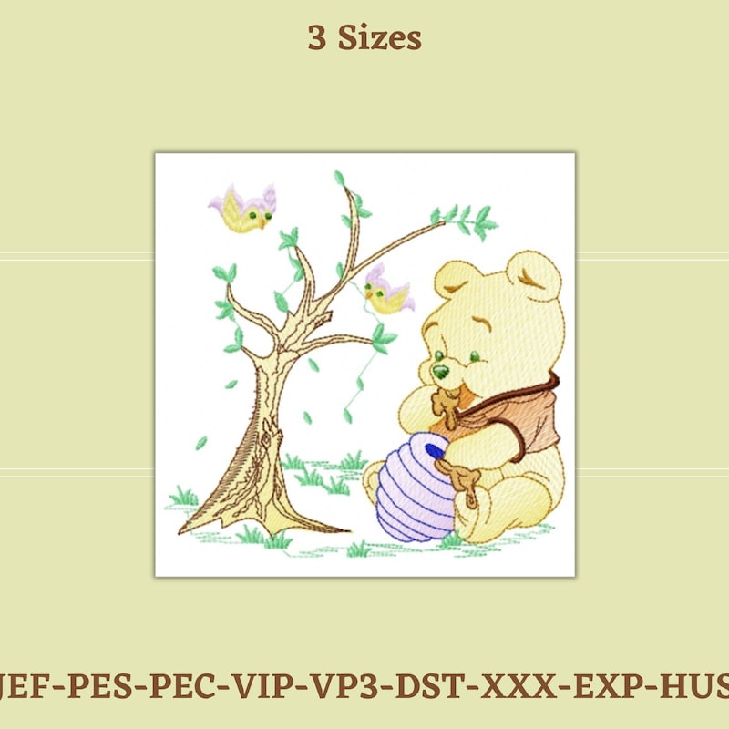 Pooh Machine Embroidery - Etsy