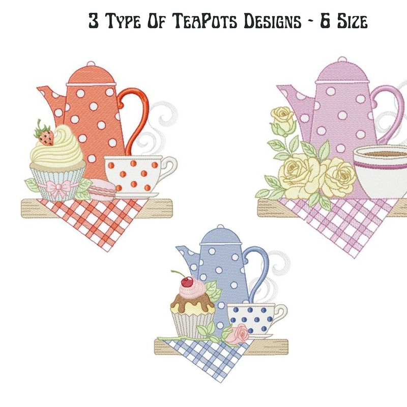 Teapot Applique Design - Etsy