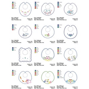 Baby Bibs Embroidery Designs, 8x10 Hoop Size, Floral Baby Bibs Machine ...