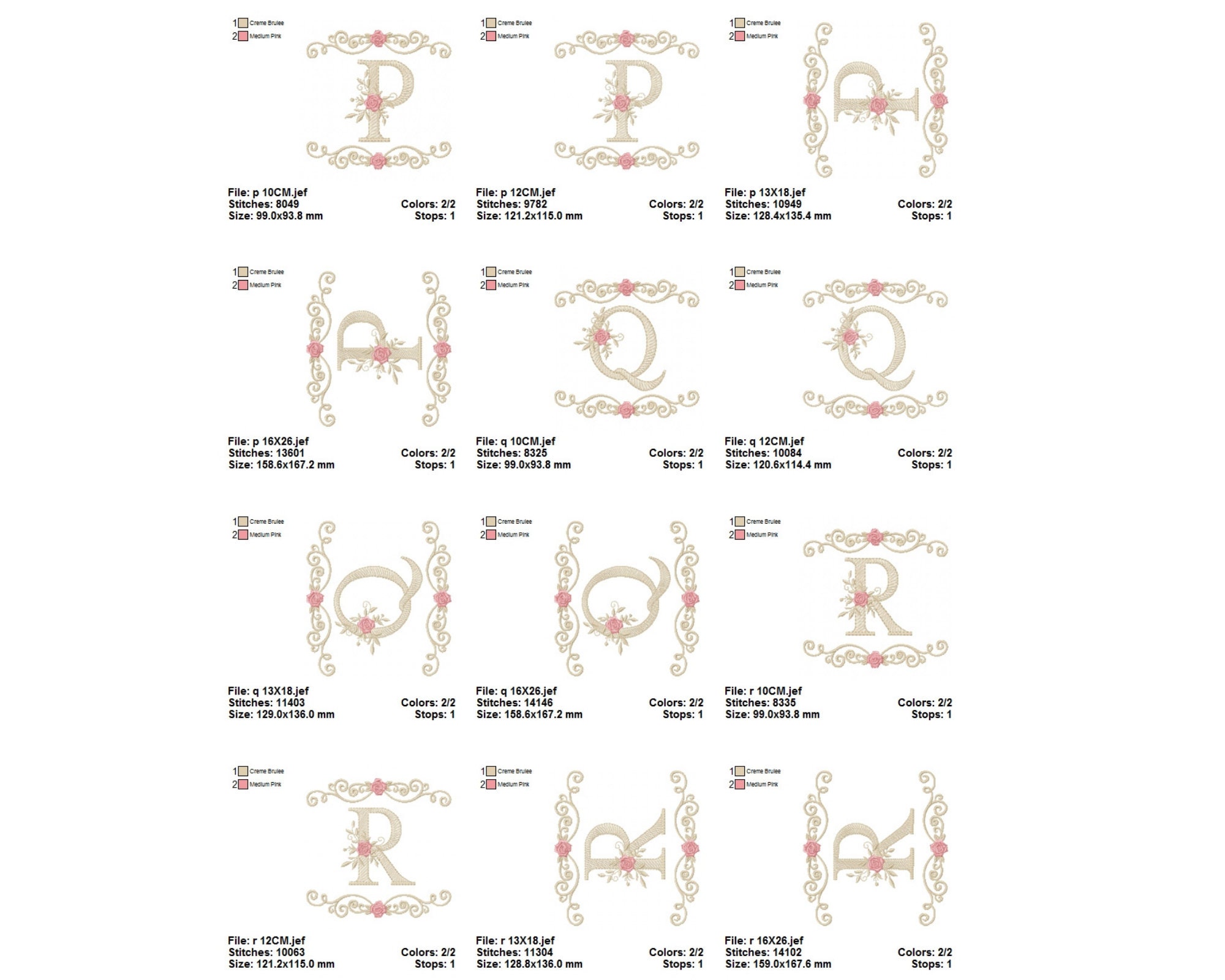 Alphabet Embroidery Designs, Floral Alphabet Machine Embroidery Design ...
