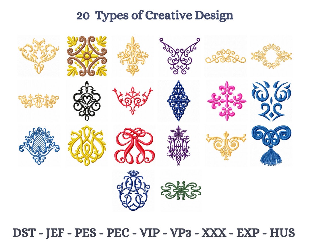 Creative Embroidery Design - Machine Embroidery Pattern - 20 Types ...