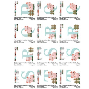 Cute Piggy Alphabet Font Design - Machine Embroidery Pattern - 3 Sizes ...