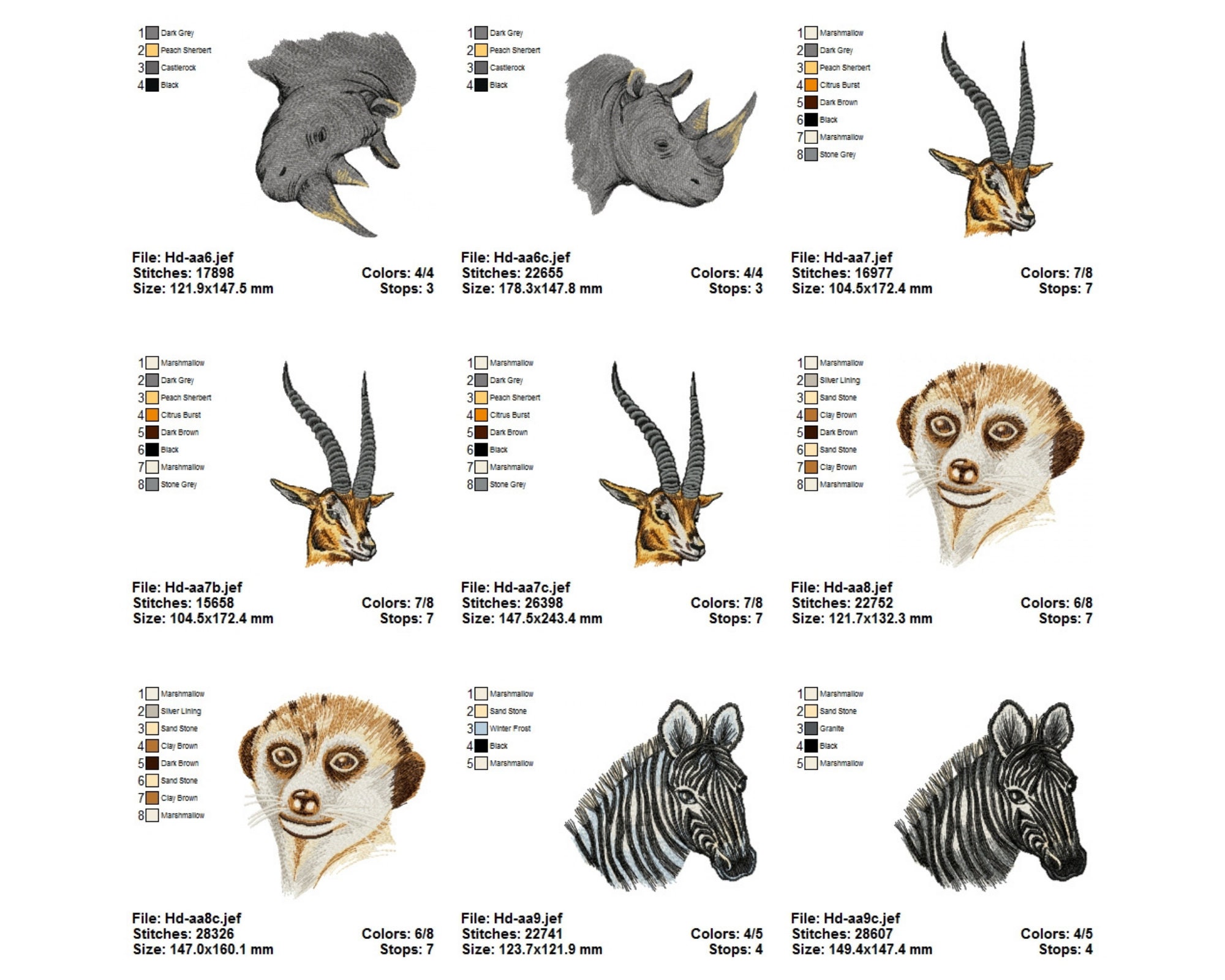 African Animals Embroidery Design Machine Embroidery Pattern - Etsy