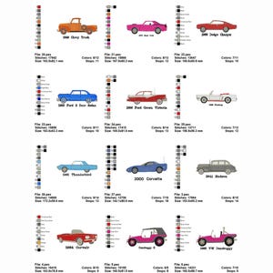 Vintage Car Embroidery Design Bundle | Instant Download - Etsy