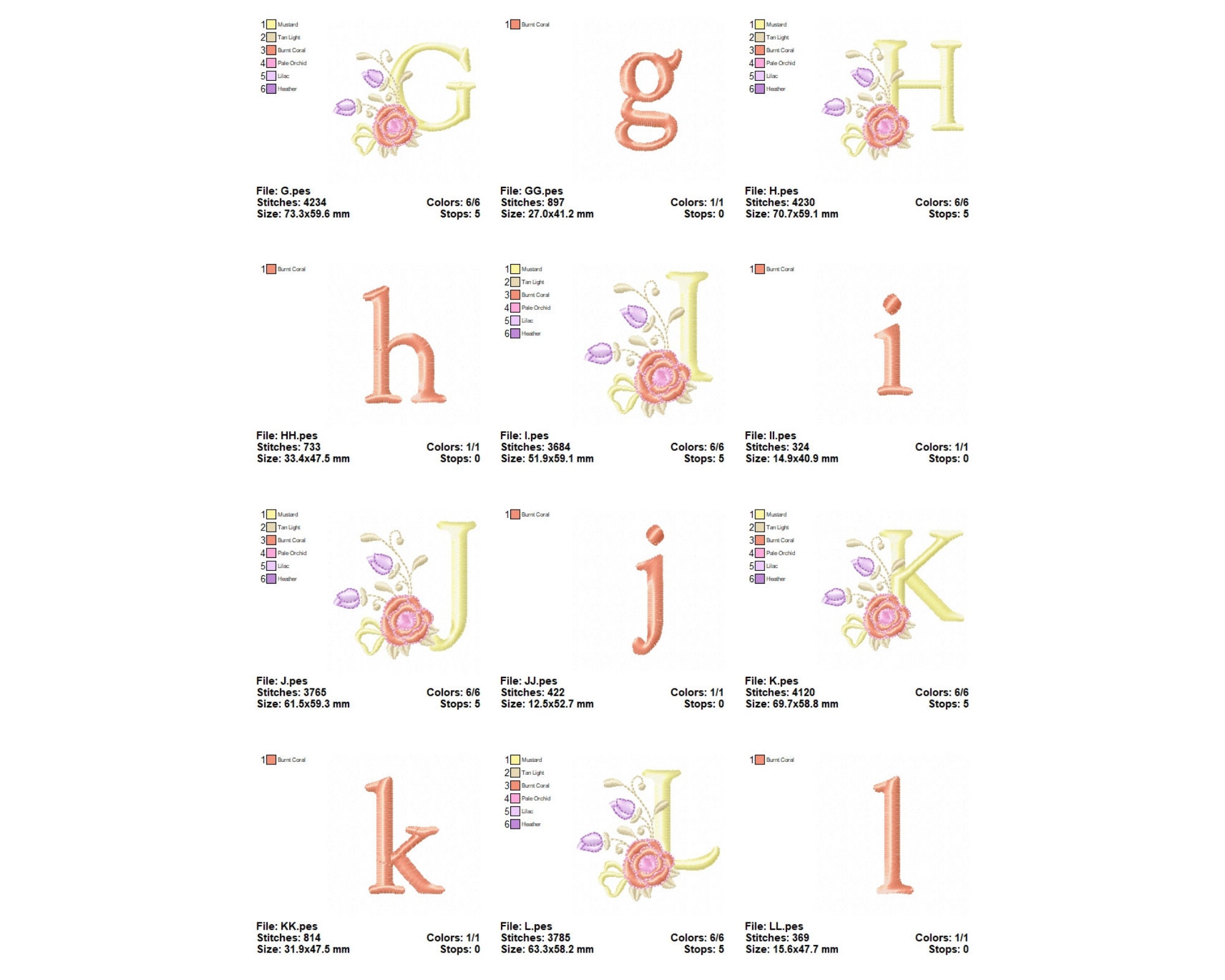 Floral Alphabet Embroidery Design , Flower Font Machine Embroidery ...