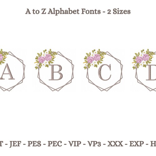 Floral Alphabet Embroidery Design Machine Embroidery Font - Etsy