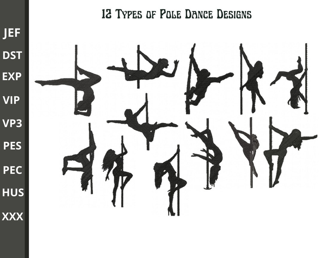 12 Type , Pole Dance Design Embroidery Designs, Dance Concept Machine ...