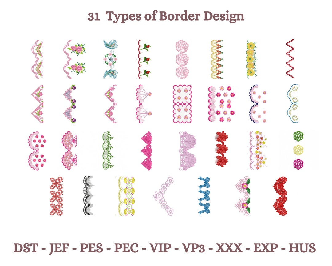 Creative Border Embroidery Design - Machine Embroidery Pattern - 31 ...