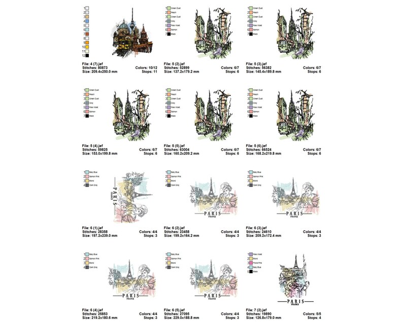 City Embroidery Designs, Machine Embroidery Design, Parise Embroidery ...