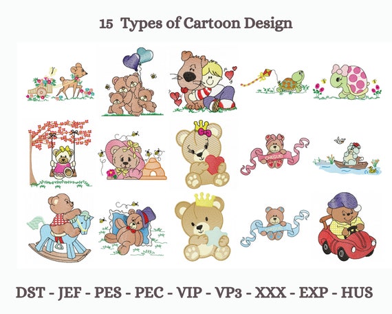 Cartoon Embroidery Design Machine Embroidery Pattern 15 - Etsy