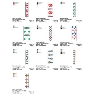 Geometric & Floral Border Embroidery Design Set | Endless Border ...