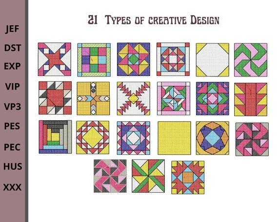 Creative Machine Embroidery Design 21 Types Instant - Etsy