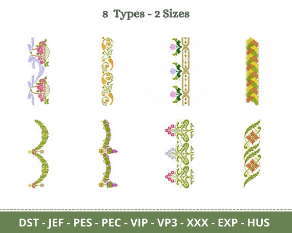 Border Embroidery Design Machine Embroidery Pattern 8 - Etsy