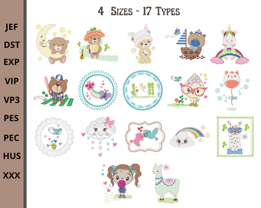 Creative Embroidery Design - Machine Embroidery Pattern - 17 Types - 4 ...