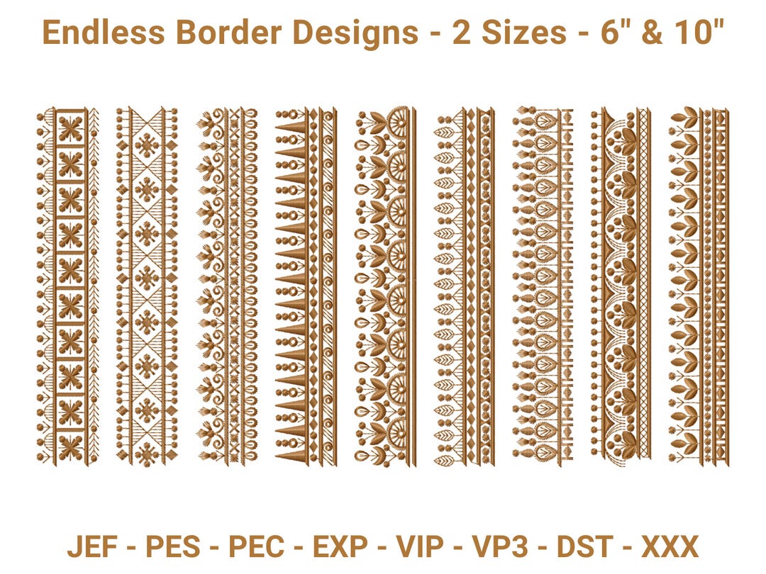 Endless Border Embroidery Designs – 2 Sizes (6 Inch & 10 Inch ...